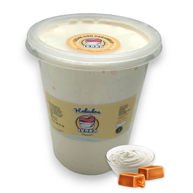 Pote de Helado de Leche con Caramelo - Hola America