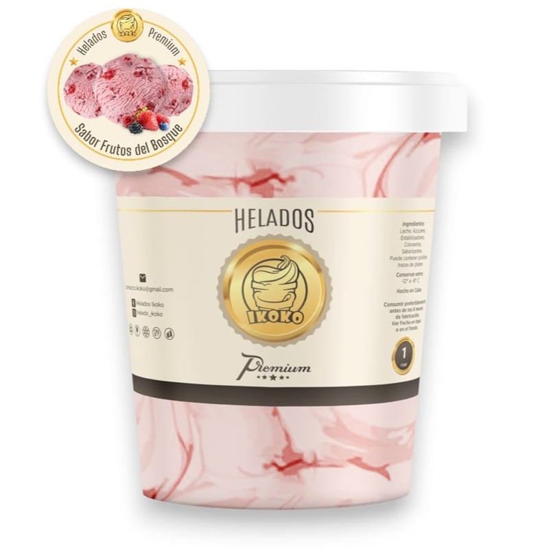 Pote de Helado Premium Frutos del Bosque - Hola America