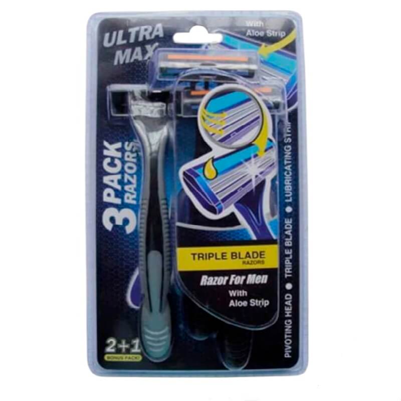 Máquina Afeitar Hombres Ultra Max 3pack - Hola America