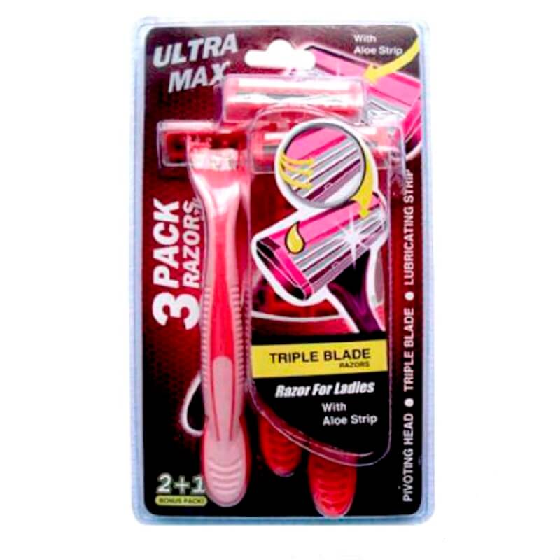 Máquina Afeitar Damas Ultra Max 3pack - Hola America